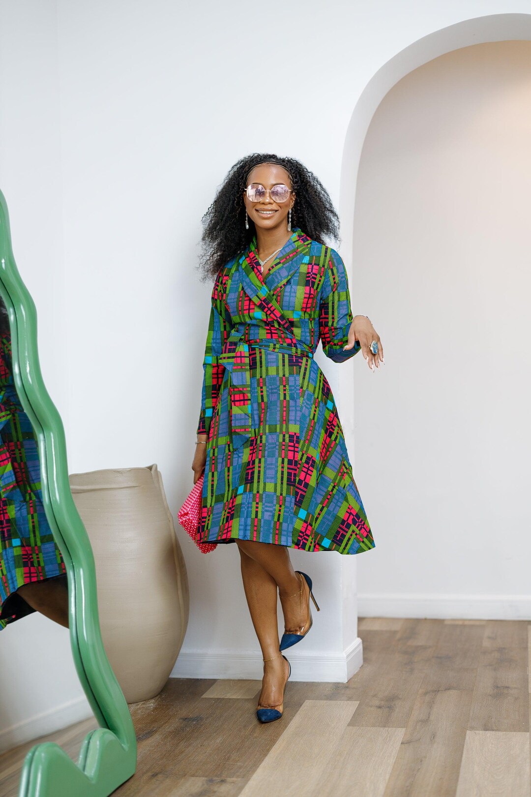 DERA AFRICAN PRINT Wrap Midi Dress - Etsy