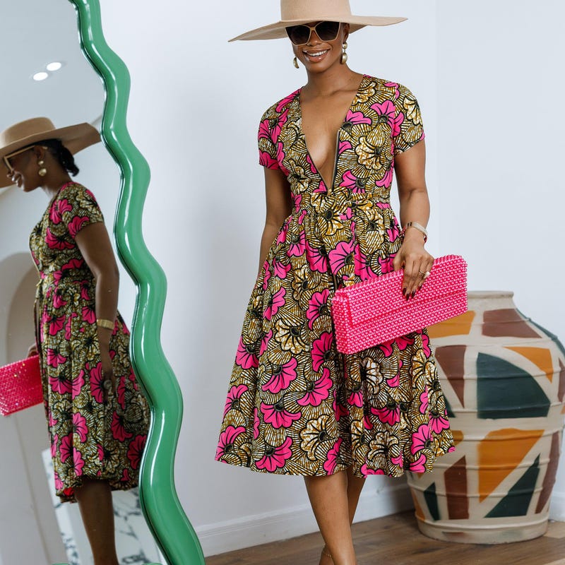 Pink African Dress - Etsy