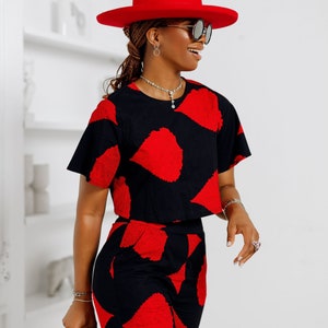 ADUN AFRICAN PRINT Crop Top red - Etsy