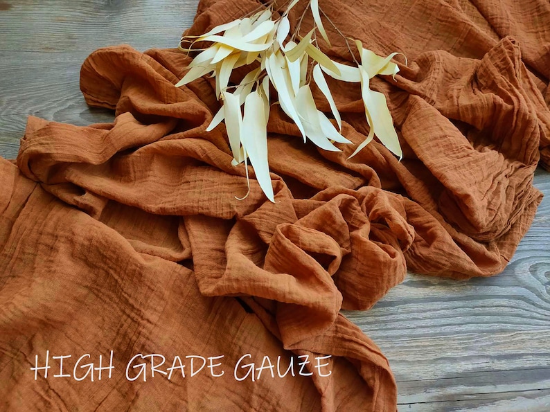 Rust Double Gauze Hand Dyed Runner High Grade Gauze Wedding | Etsy
