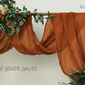 Rust Double Gauze Hand Dyed Runner High Grade Gauze Wedding Arch/arbor ...
