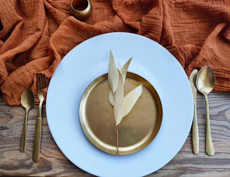 Rust Double Gauze Hand Dyed Runner High Grade Gauze Wedding | Etsy