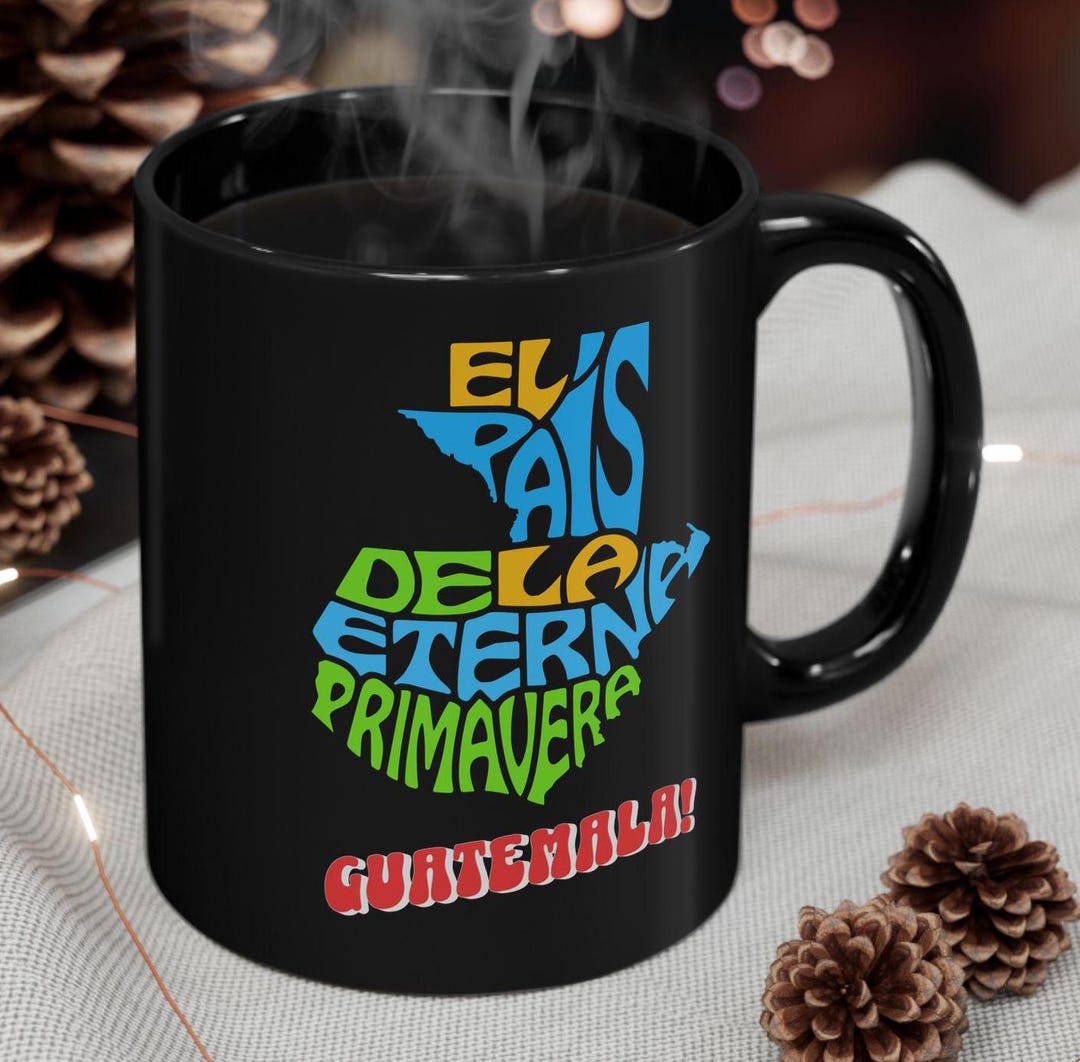 Pais De Eterna Primavera Black Ceramic Mug : A Vibrant Gift Celebrating ...