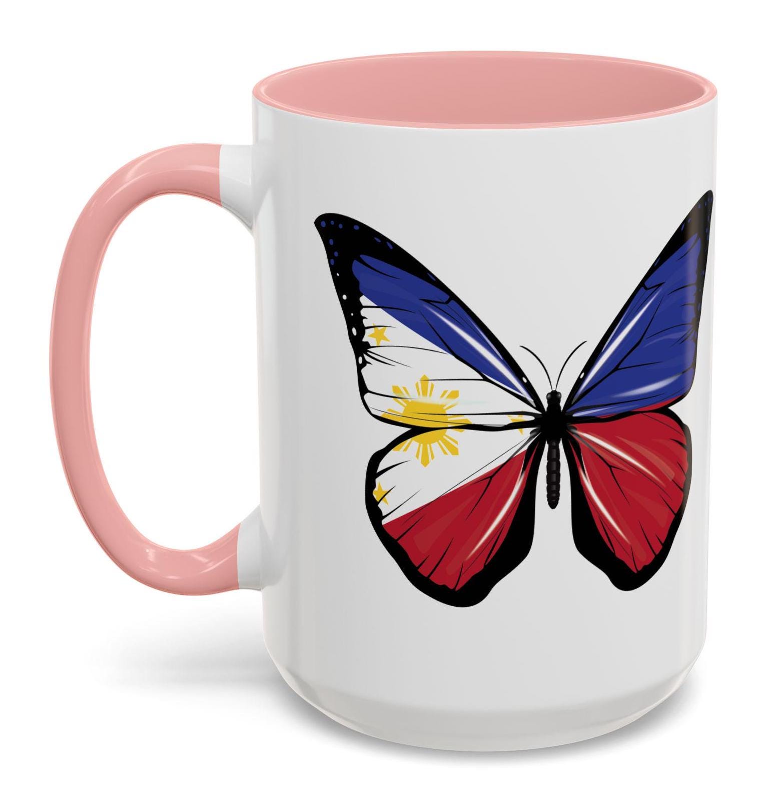 Filipino Flag Butterfly Accent Coffee Mug - 5 Colors With Philippines ...
