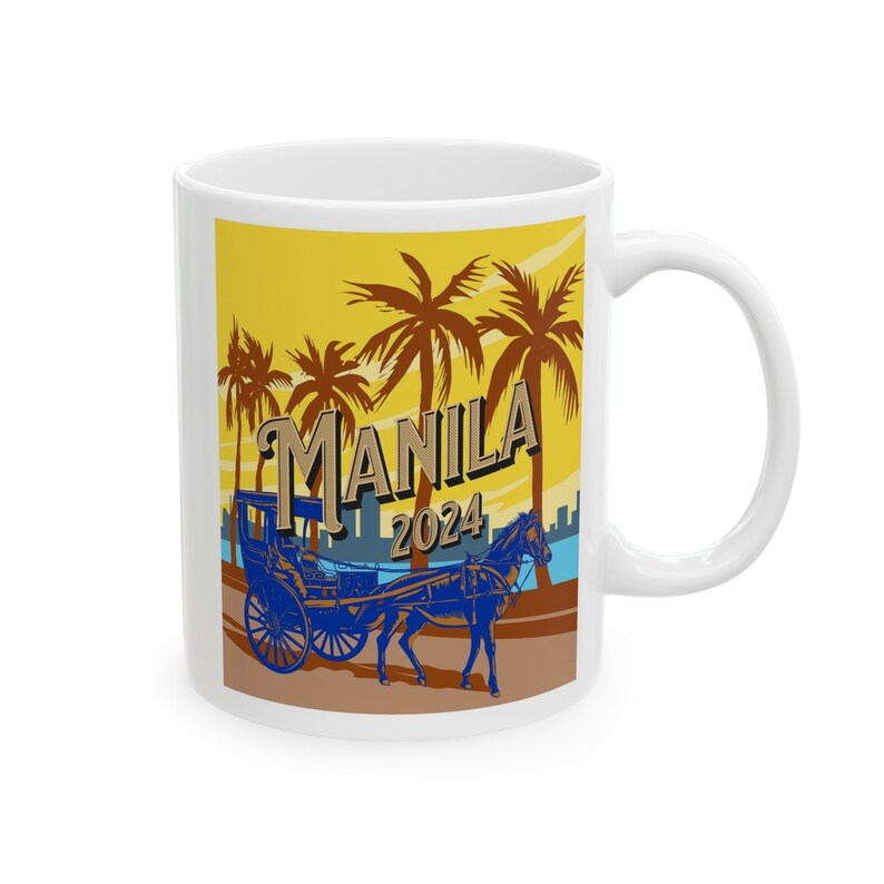 Handcrafted Filipino Coffee Mug: Kalesa Charm Along Manila's Waterfront ...