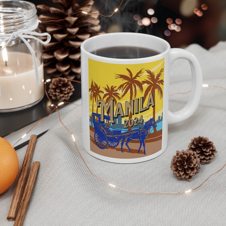 Handcrafted Filipino Coffee Mug: Kalesa Charm Along Manila's Waterfront ...