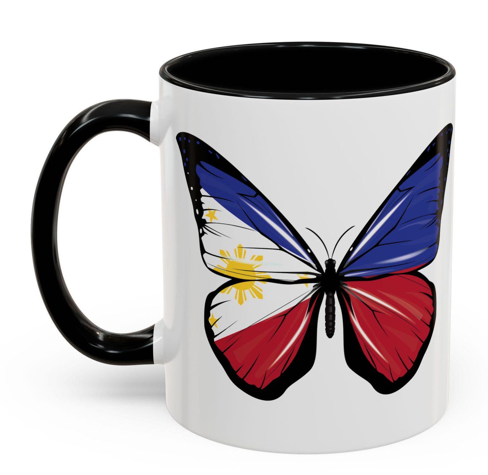 Filipino Flag Butterfly Accent Coffee Mug - 5 Colors With Philippines ...