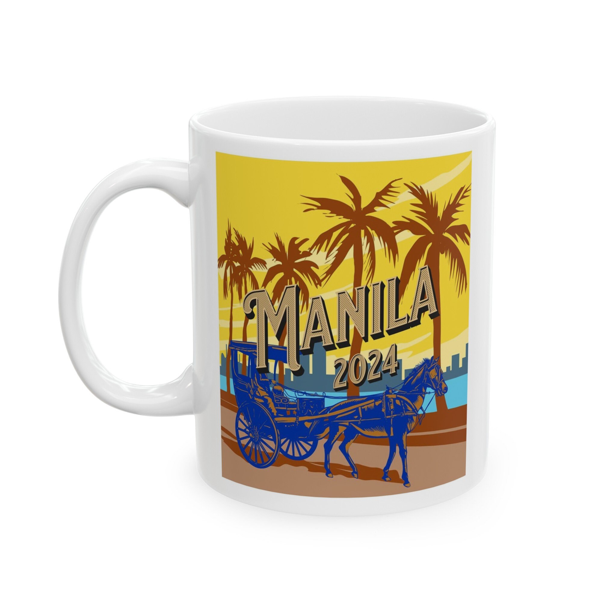 Handcrafted Filipino Coffee Mug: Kalesa Charm Along Manila's Waterfront ...