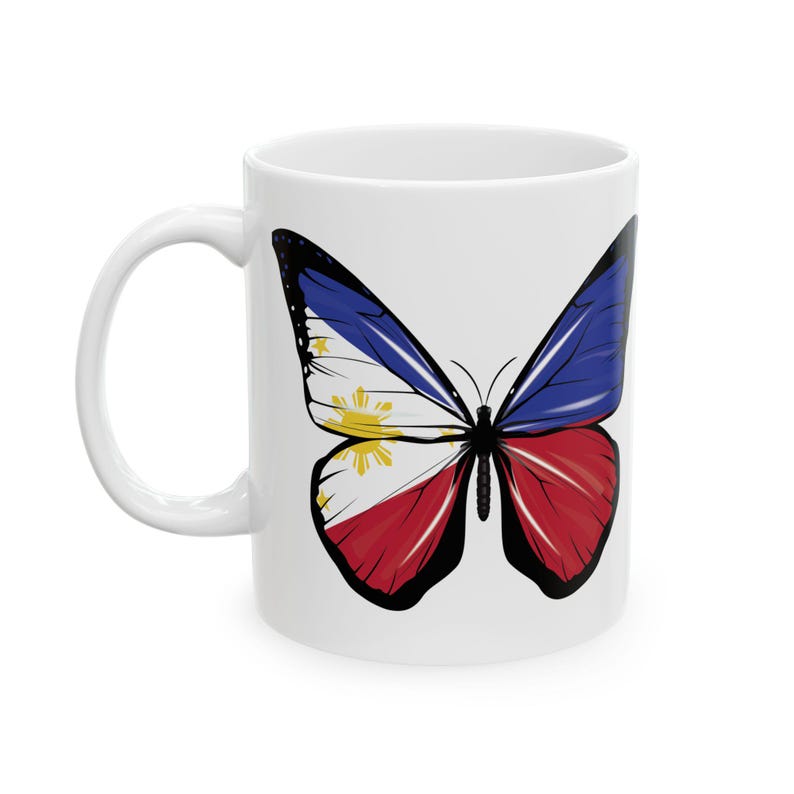 Filipino Flag Butterfly Coffee Mug - Ceramic Cup With Philippines Pride ...