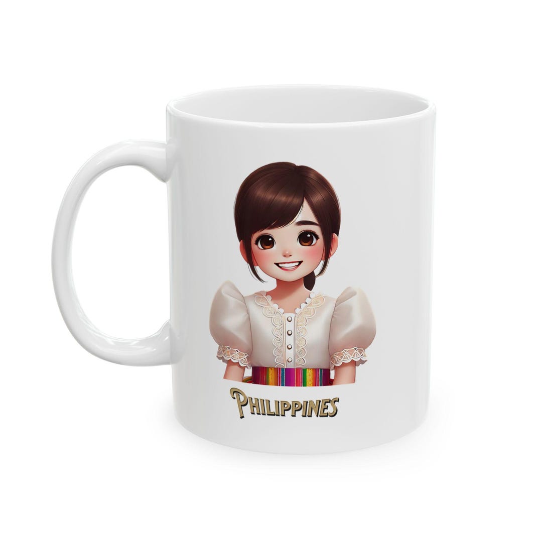 Filipina Ceramic Mug, Cute Pinay Coffee Cup, Filipino Pride Tea Mug ...