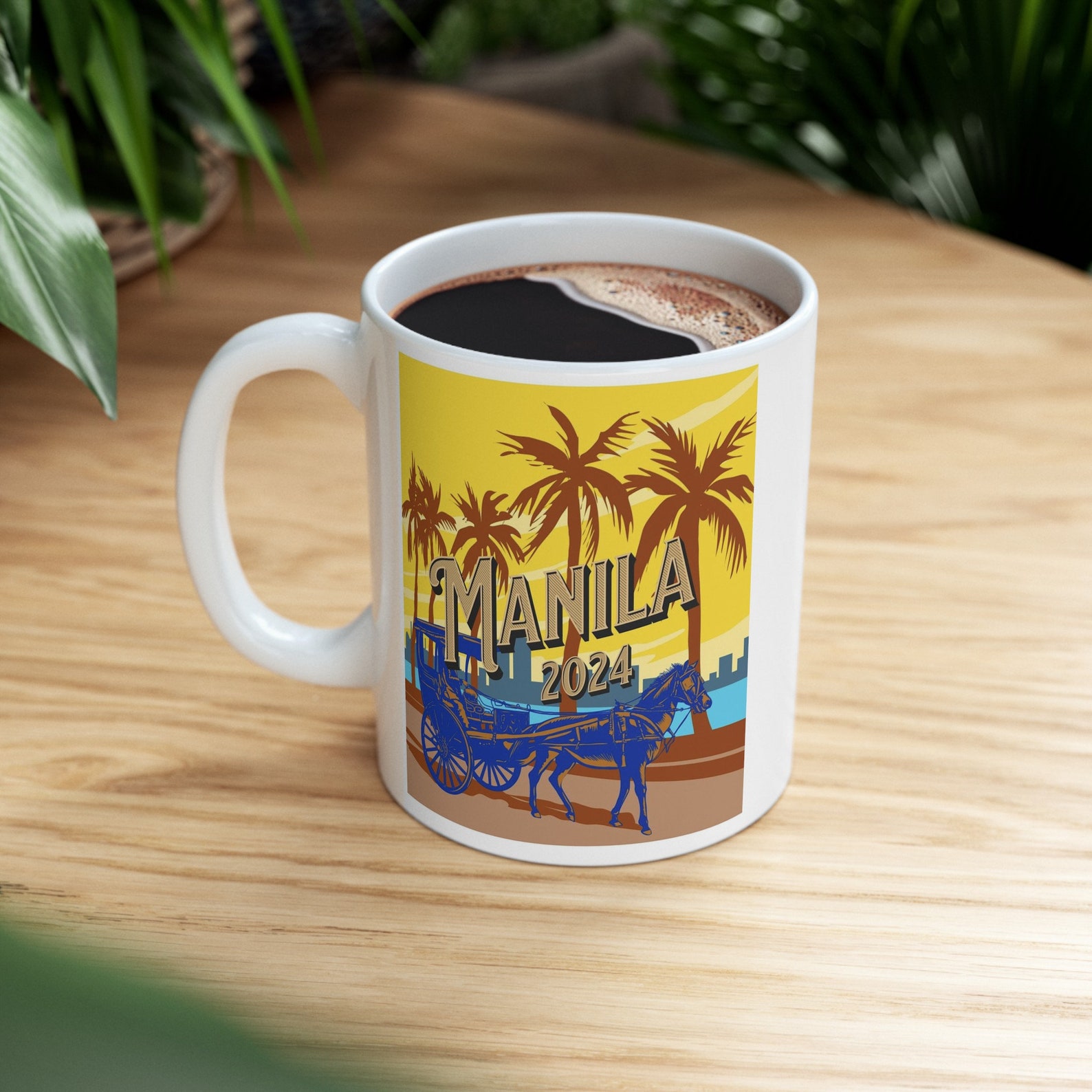 Handcrafted Filipino Coffee Mug: Kalesa Charm Along Manila's Waterfront ...