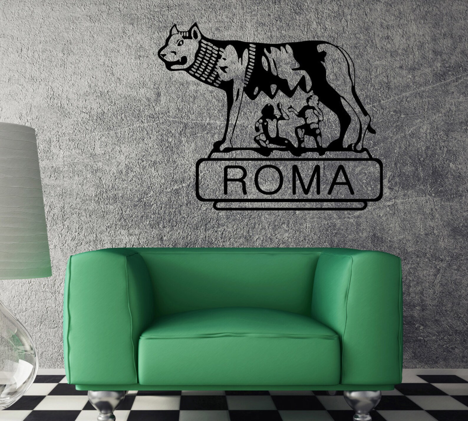 Wall Decal Emblem of Rome She-wolf Romulus Rem Unique Decal | Etsy