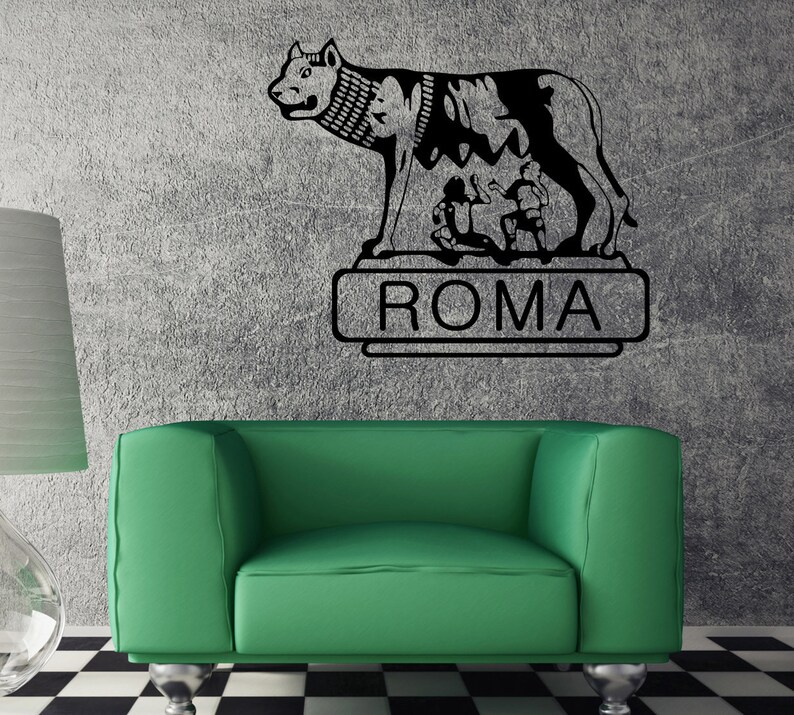Wall Decal Emblem of Rome She-wolf Romulus Rem Unique Decal - Etsy