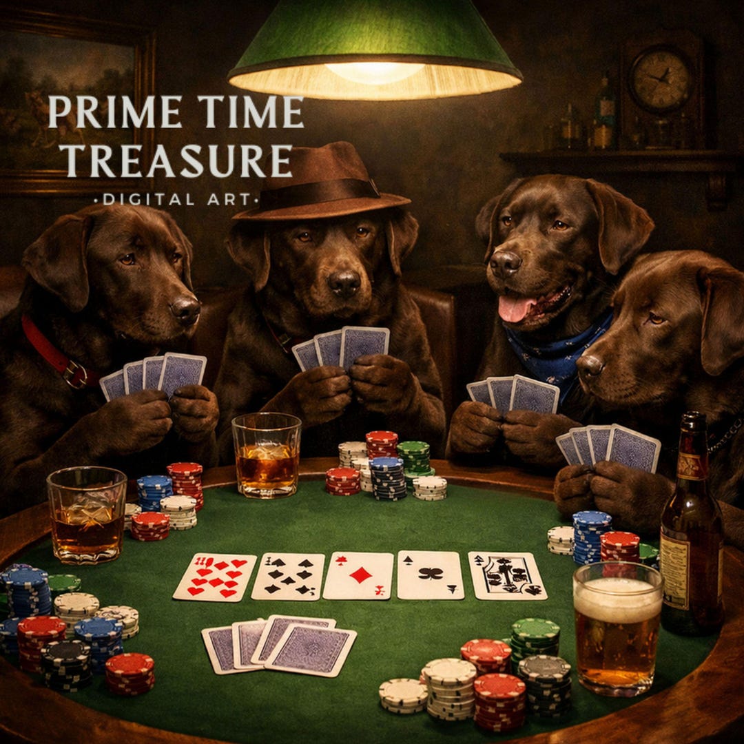 Chocolate Labs Playing Poker. Dogs, Cards Labradors Labrador Retrievers ...