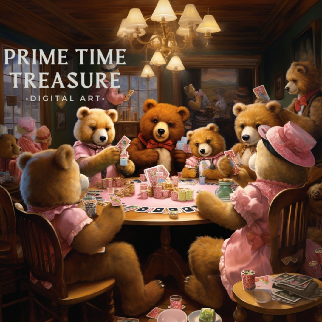Teddy Bear Plushes Playing Poker - Etsy
