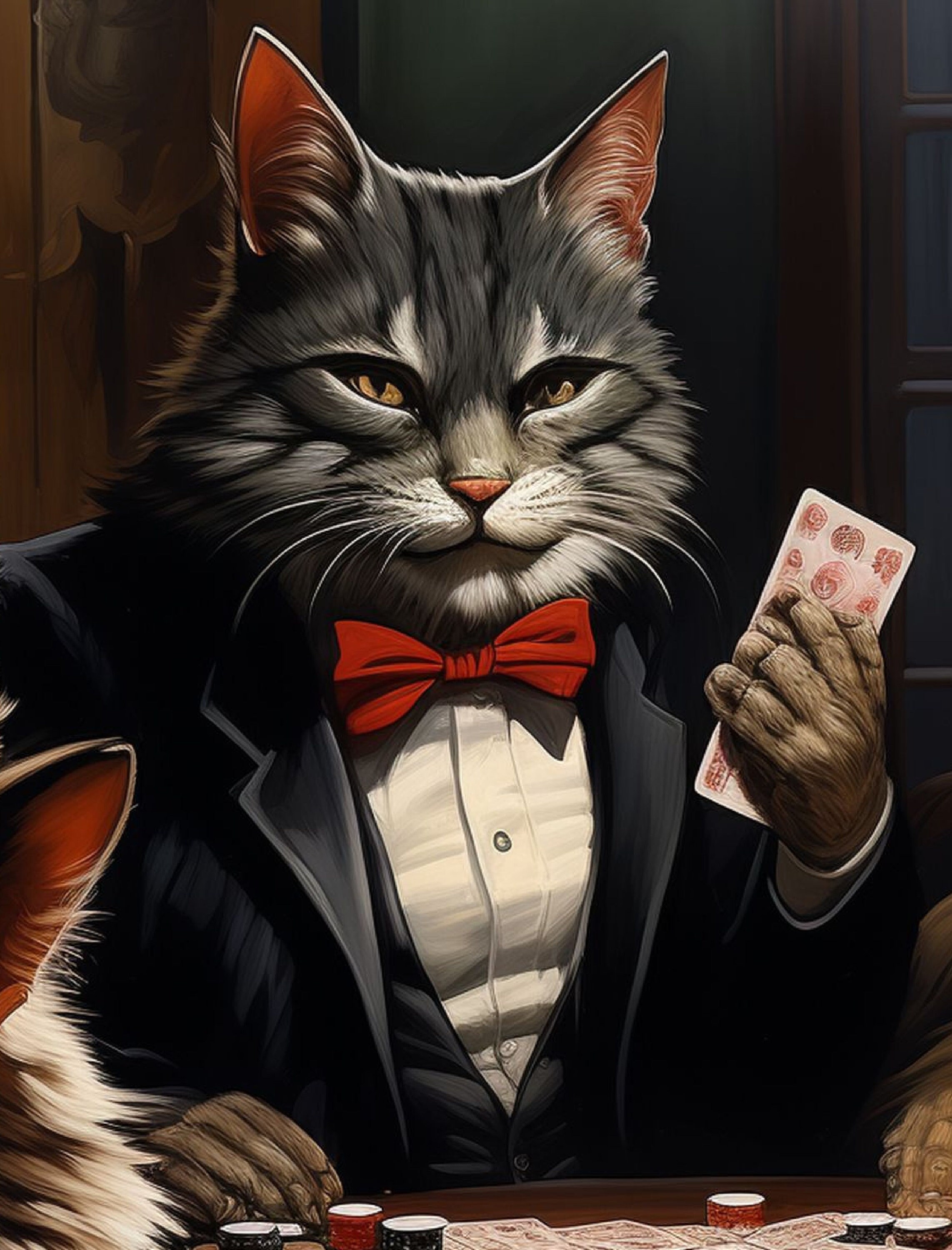 Fancy Cats in Tuxedos Playing Poker. Cards, Gambling - Etsy
