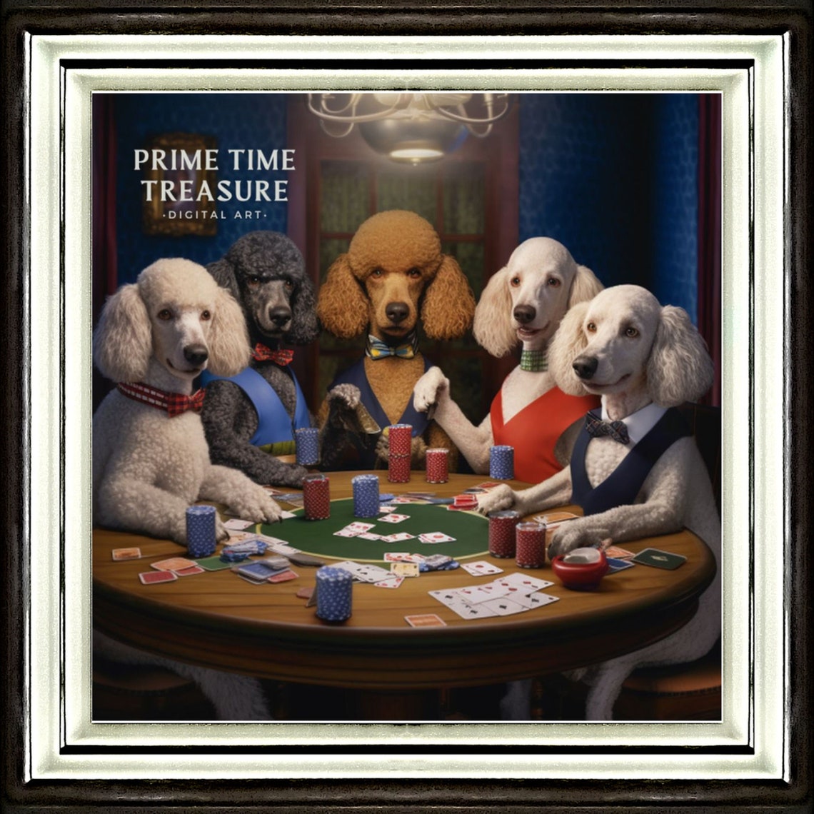 Poodles Playing Poker. Dogs, Cards - Etsy