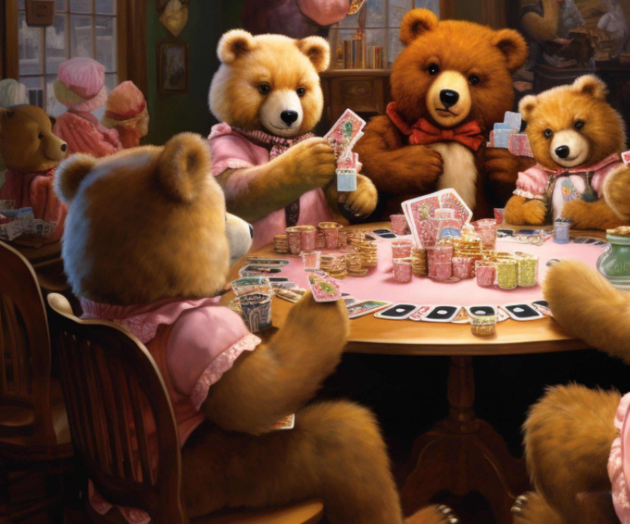 Teddy Bear Plushes Playing Poker - Etsy