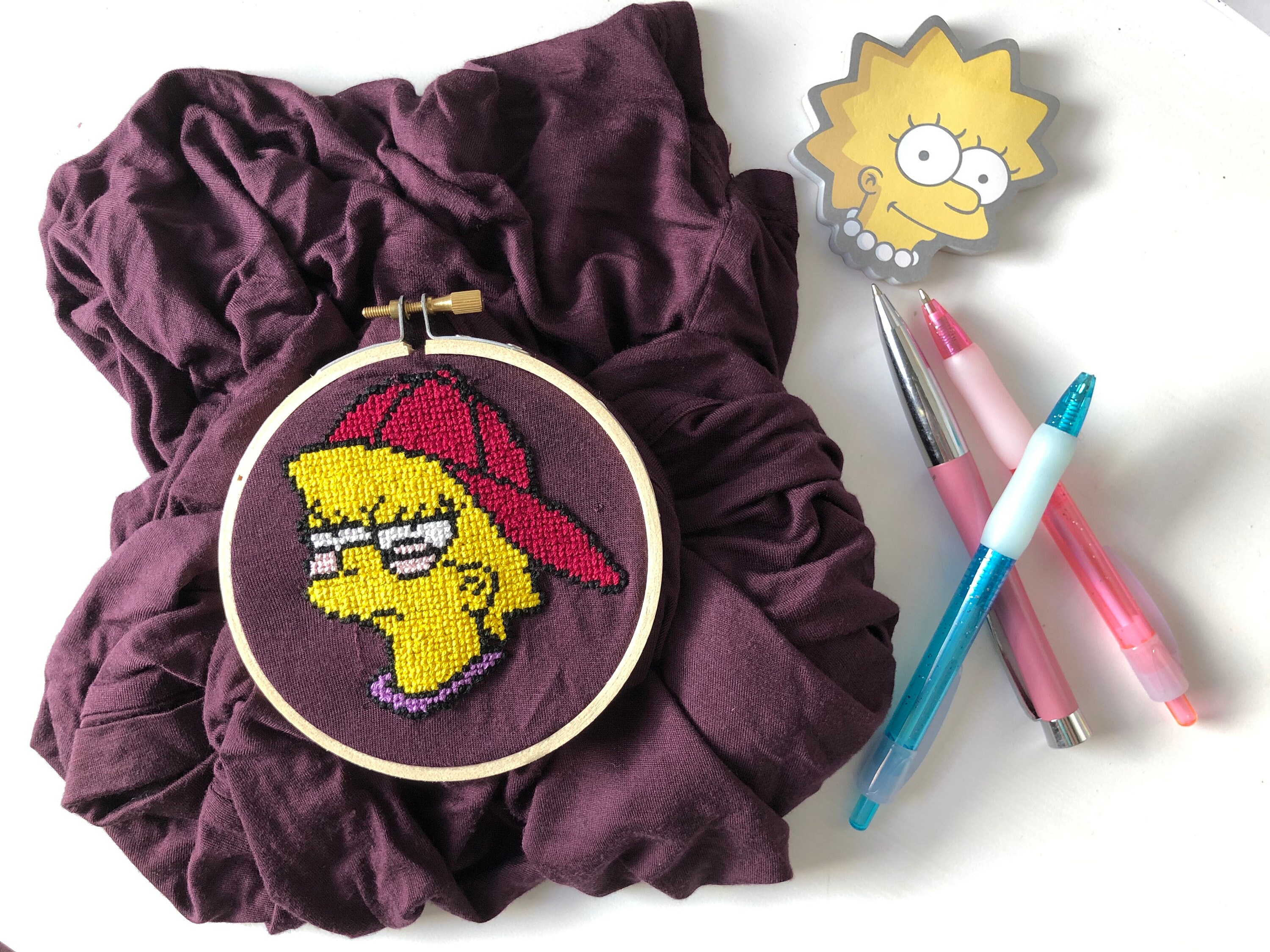 Cool Lisa PDF Cross Stitch Pattern the Simpsons - Etsy