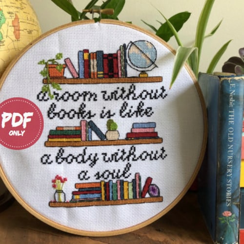 Library Cross Stitch PDF Pattern - Etsy
