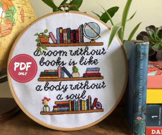 Library Cross Stitch PDF Pattern | Etsy