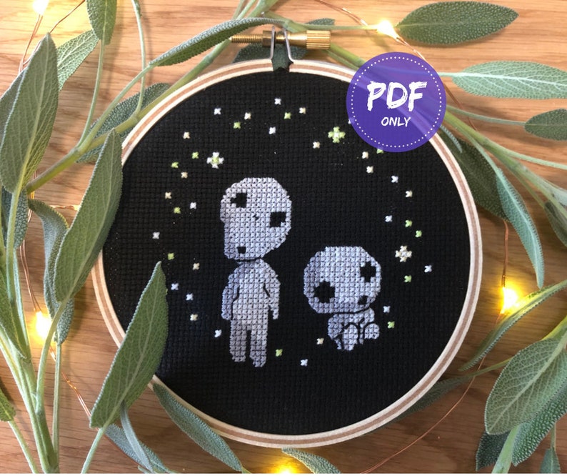 Kodama Forest Guardian PDF Cross Stitch Pattern - Etsy