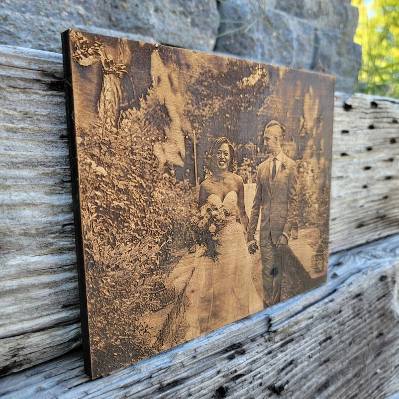 Engraved Wood Photo Engraved Photo on Wood Custom Wood - Etsy