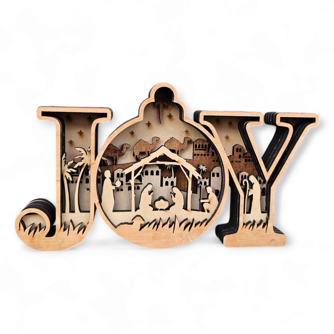 3D Joy Sign Layered Art Wooden Layer Art Wood Cutout Laser Cut Gifts ...