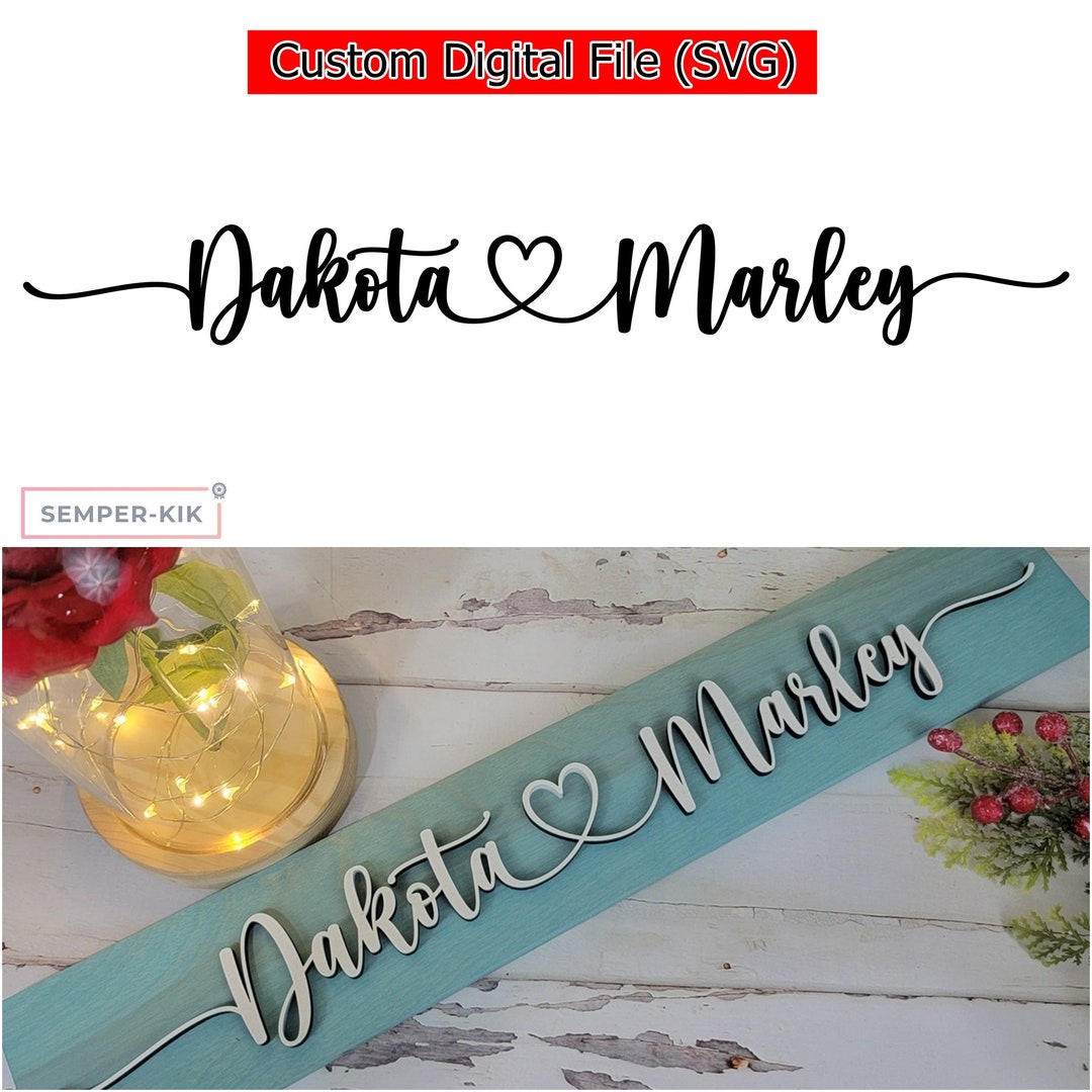 Custom Couple Name Sign SVG - Pallet Sign Wedding Gift Wooden Name Sign ...