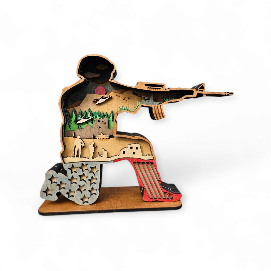 3D Veteran Sign Layered Art | Wooden Layer Art | Wood Cutout | Laser ...