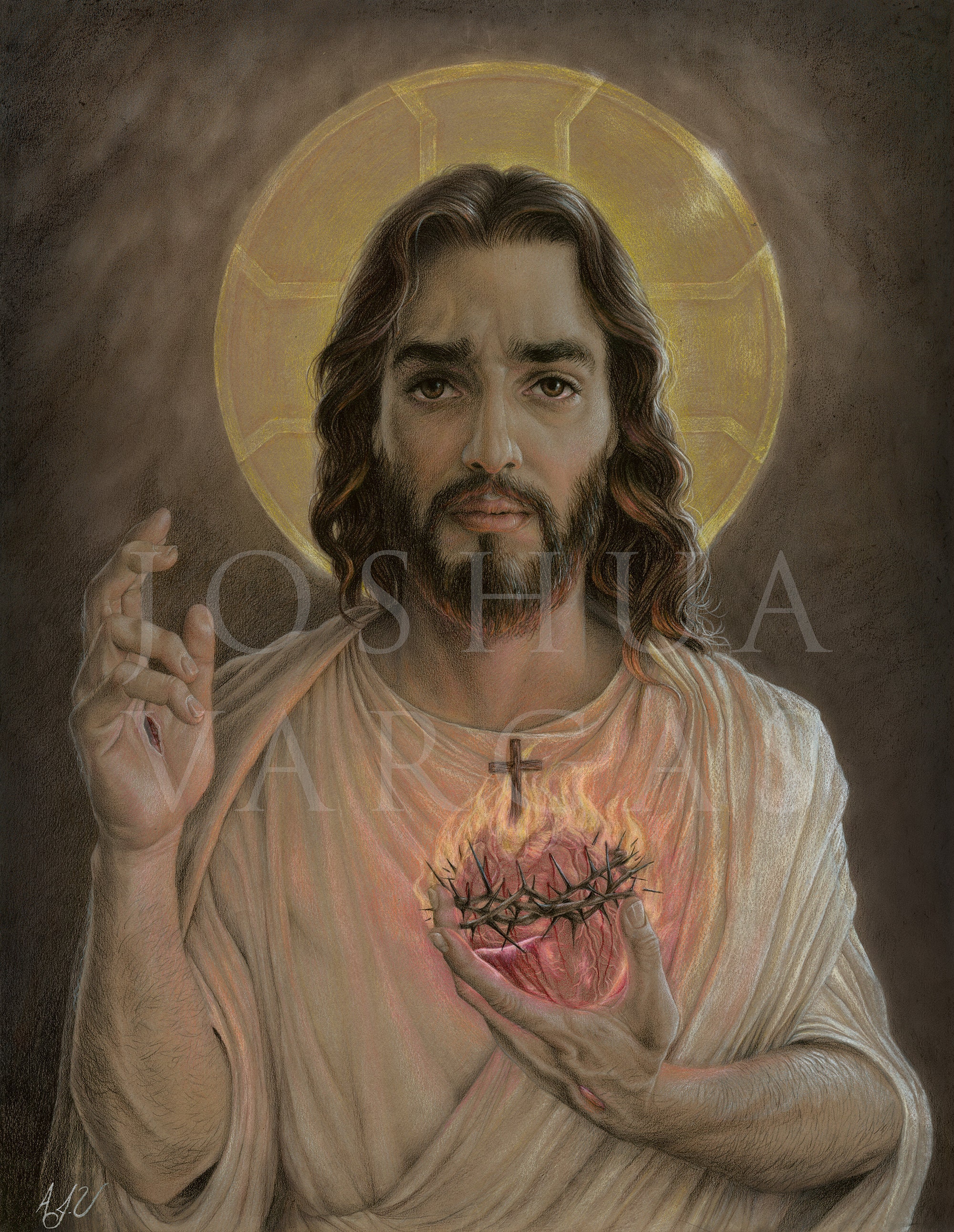 The Sacred Heart of Jesus (print, Original Artwork) - Etsy