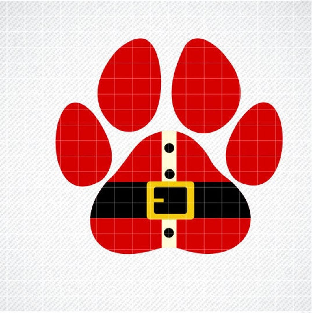 Santa Paw Print SVG, Christmas Dog SVG, Santa Paws SVG, Digital ...