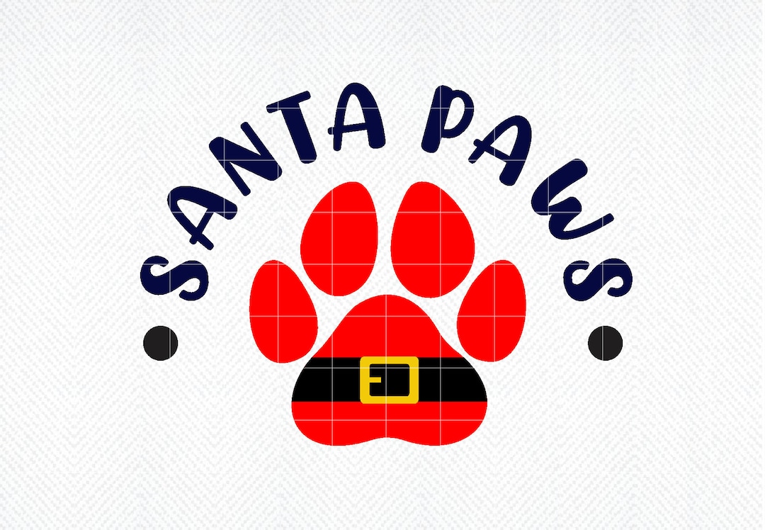 Santa Paws SVG, Christmas Dog SVG, Santa Paw Print SVG, Digital ...