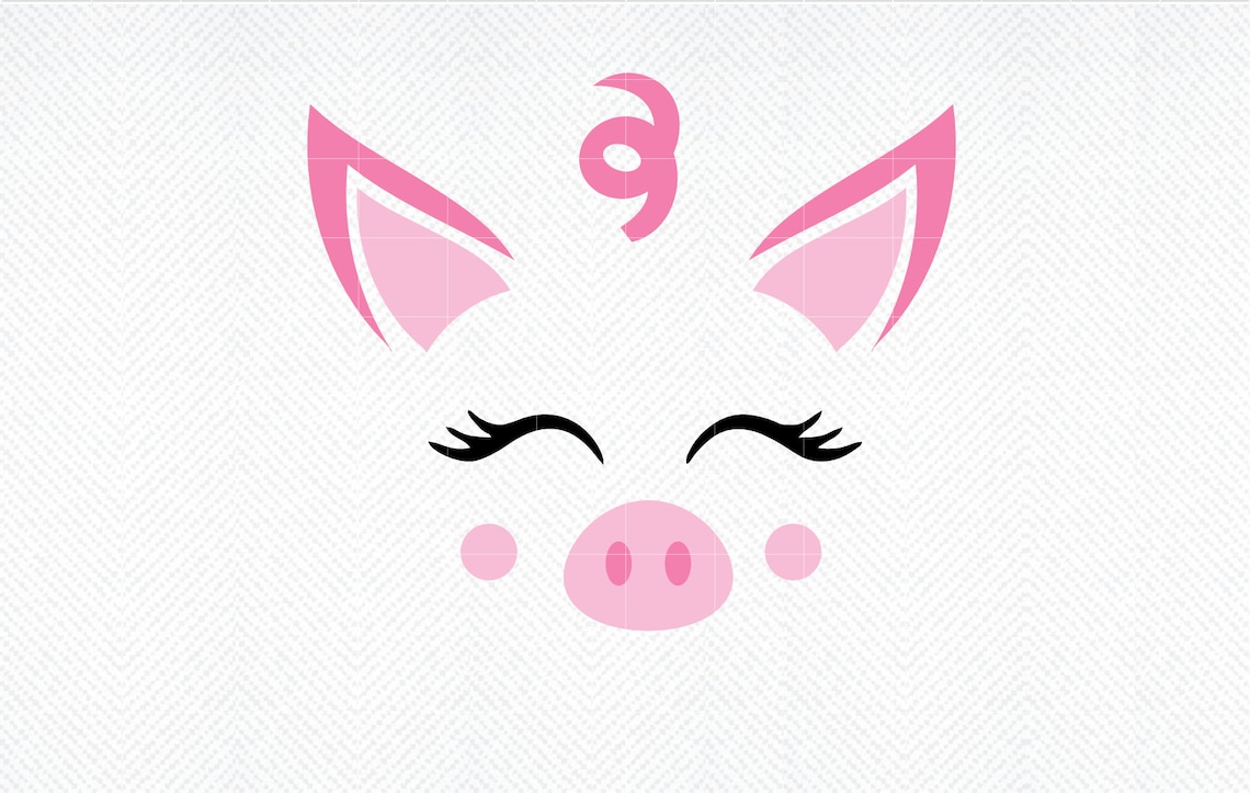 Pig Face SVG Cute Pig Face SVG Pig Face Png Instant - Etsy