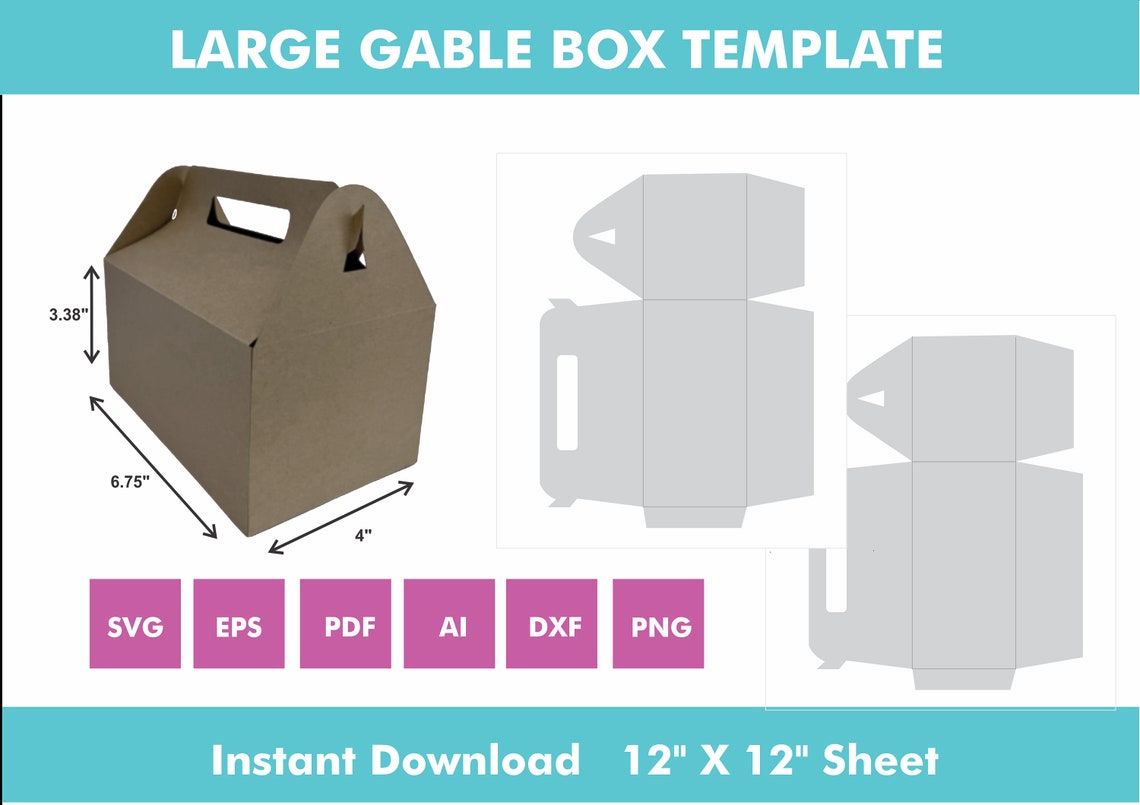Large Gable Box Template Gable Box SVG Gift Box SVG Favor - Etsy Israel