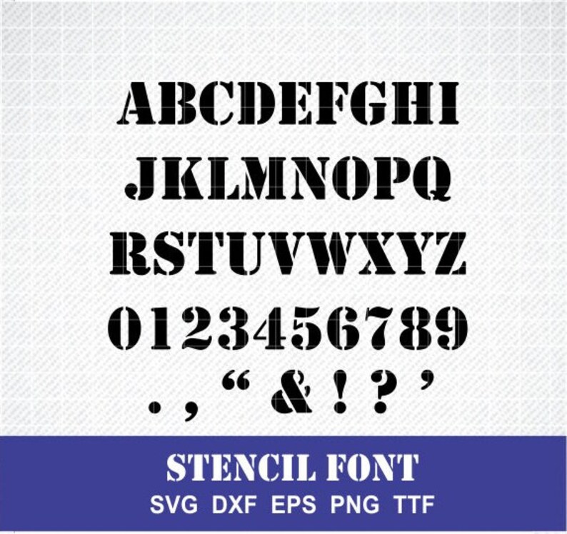Stencil Font SVG, TTF, Stencil Alfabet, Leger Lettertype, School Font ...
