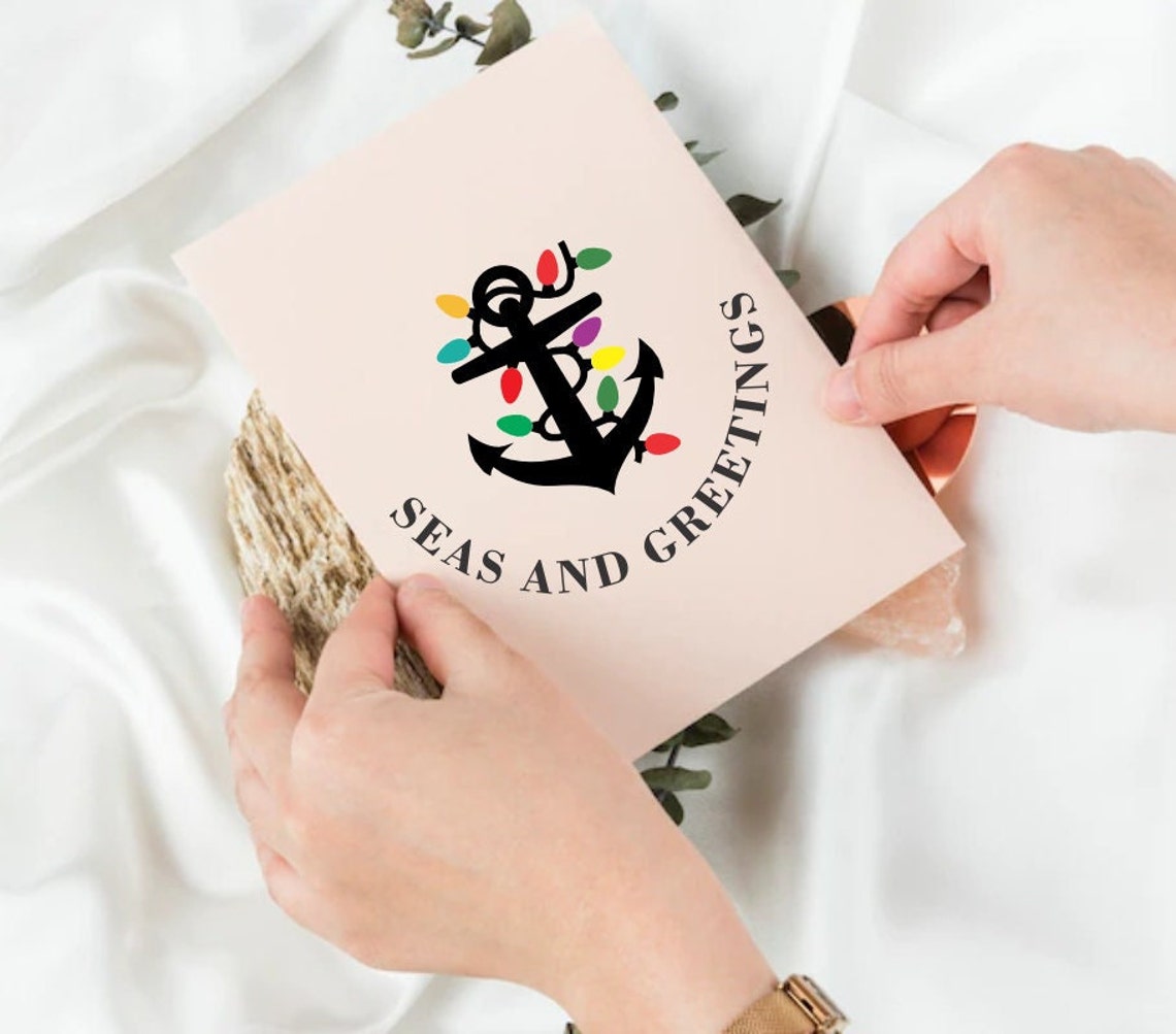 Seas and Greetings SVG Sailor Christmas Christmas SVG Beach - Etsy