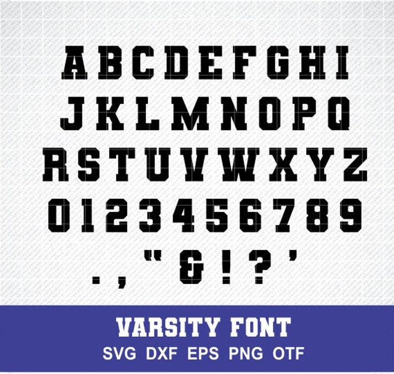 Varsity Font SVG TTF Varsity Alphabet Sports Font School - Etsy México