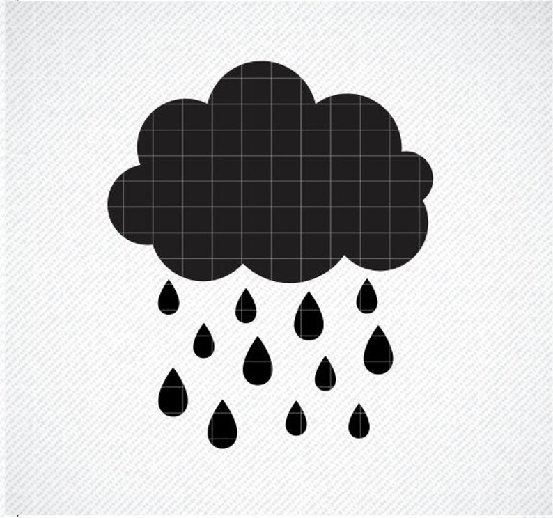 Rain Cloud SVG Rain Cloud Vector Rain Cloud Clipart Rain - Etsy
