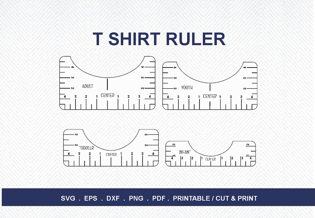 Tshirt Ruler Printable Bundle, T-shirt Alignment Tool Template, Tshirt ...
