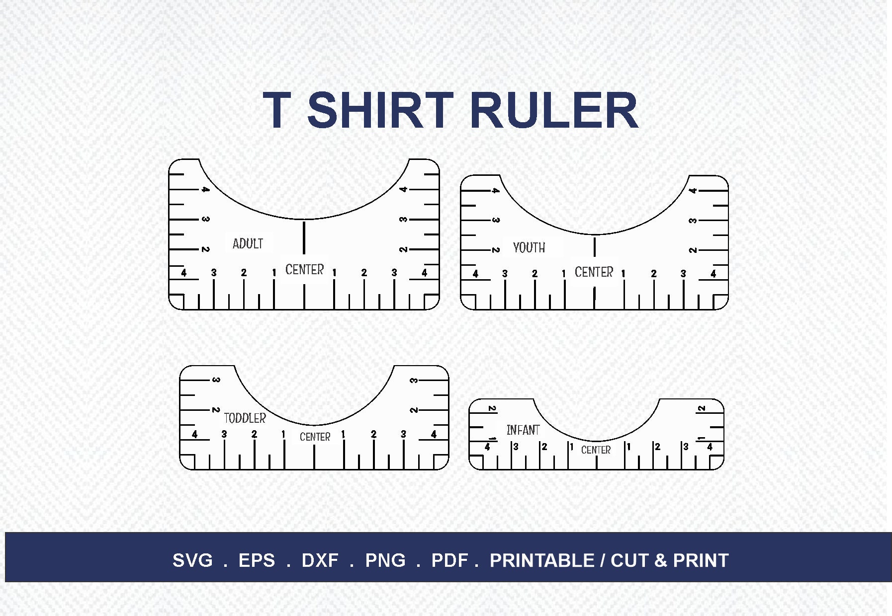 Tshirt Ruler Printable Bundle, T-shirt Alignment Tool Template, Tshirt ...