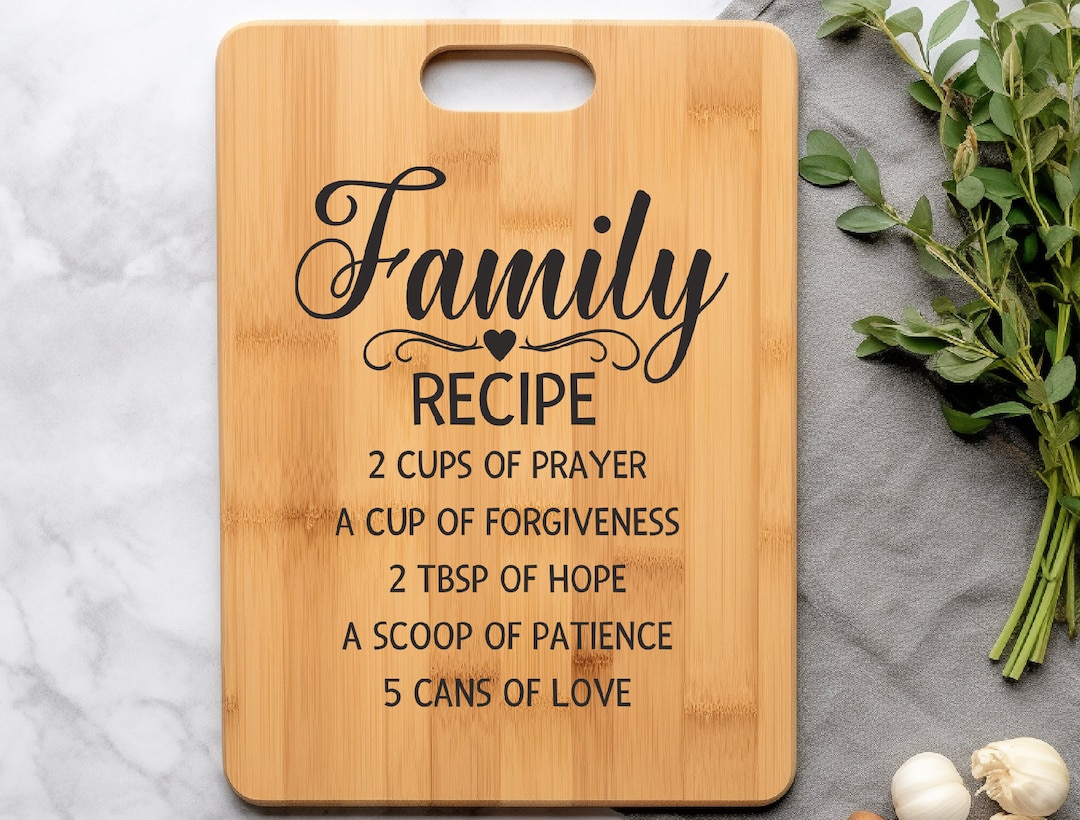 Family Recipe Cutting Board Svg, Kitchen Sign Svg, Charcuterie Svg ...