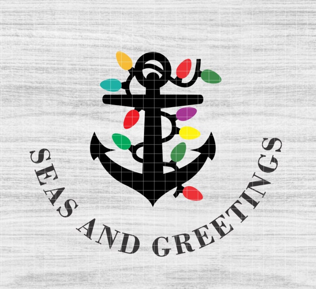 Seas and Greetings SVG, Sailor Christmas, Christmas SVG, Beach Svg, Dxf ...