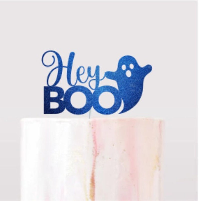 Halloween Cake Topper SVG Hey Boo SVG Ghost Cake Topper SVG - Etsy