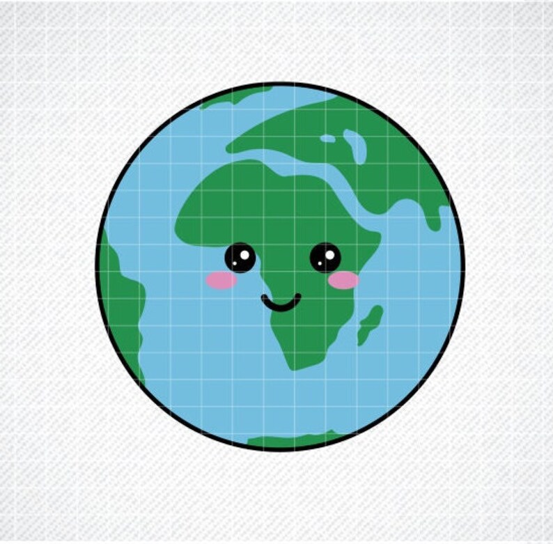 Earth Day SVG Cute Earth Clipart World SVG Kawaii Earth - Etsy Australia