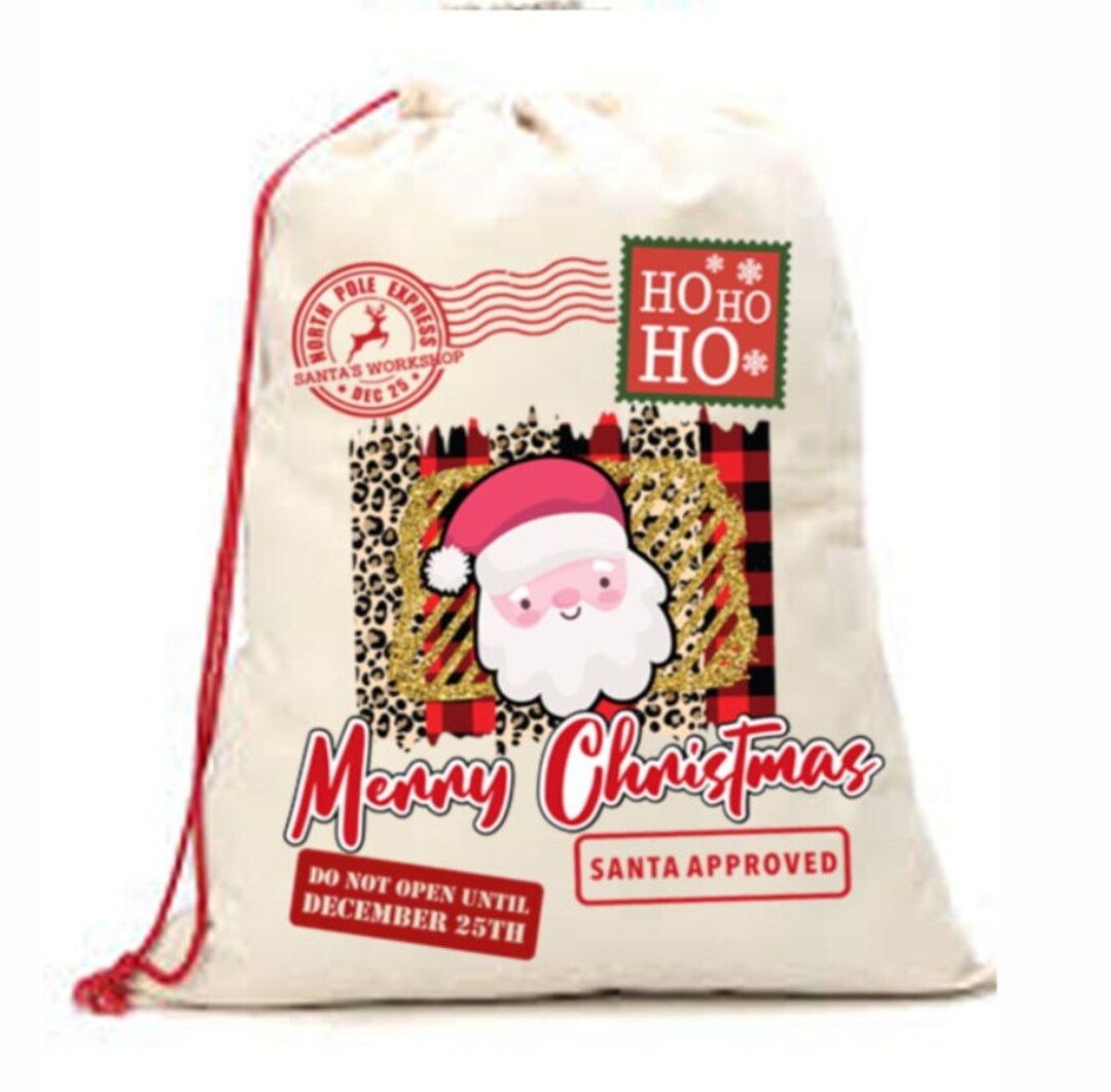 Santa Sack Sublimation PNG, Santa Sack Design, Santa Sack PNG, Santa ...