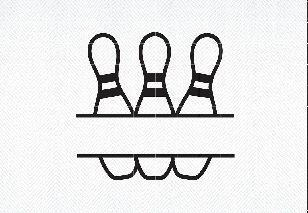 Bowling Split Monogram SVG, Bowling Pin Monogram, Instant Digital ...