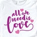 All We Need is Love Svg, Love Svg, Heart Svg, Valentines Day Svg ...