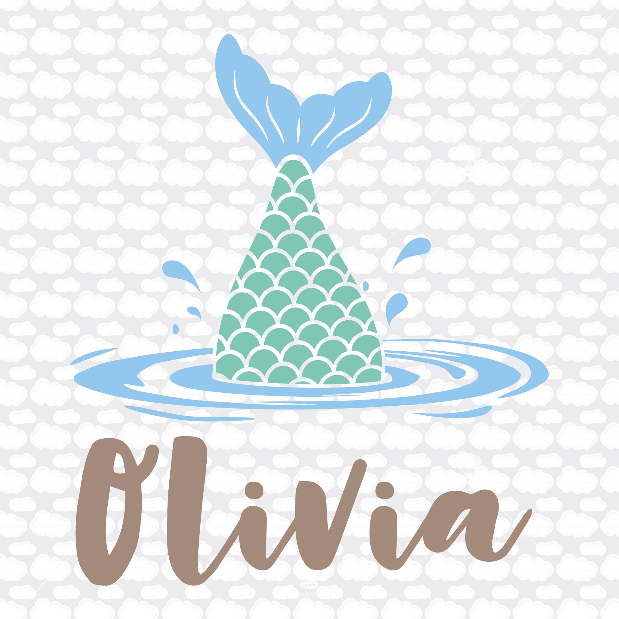 Mermaid Svg SVG DXF EPS Mermaid Name Svg Digital | Etsy