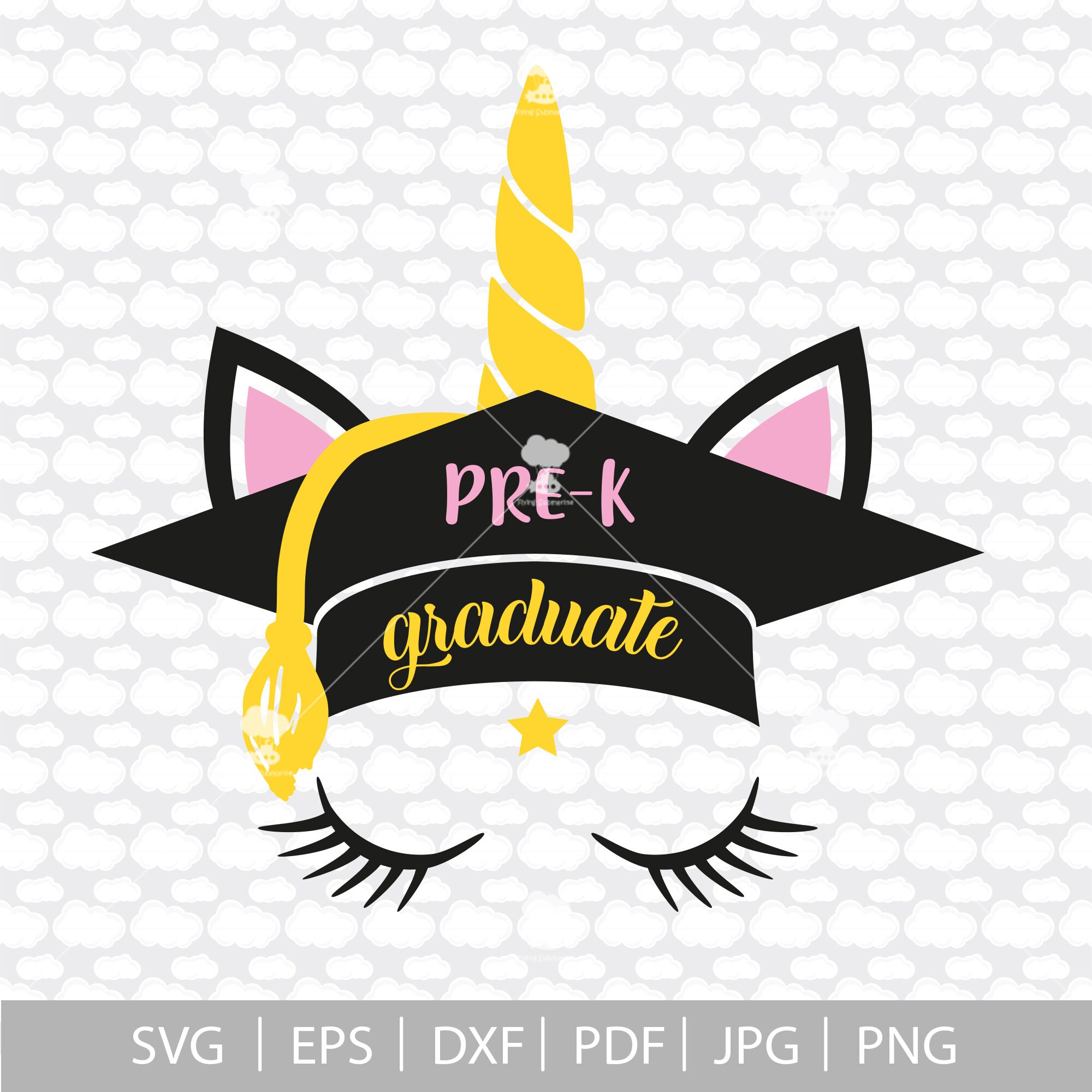 Graduation Cap Svg Unicorn Svg SVG DXF Kindergarten Svg - Etsy